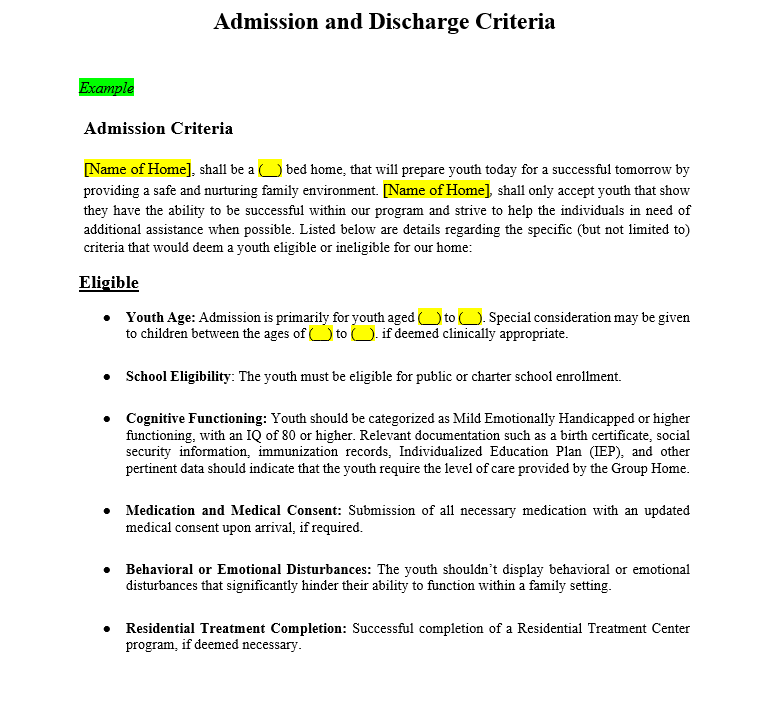 Policies and Procedures Manual PLUS – How To Start A Group Home